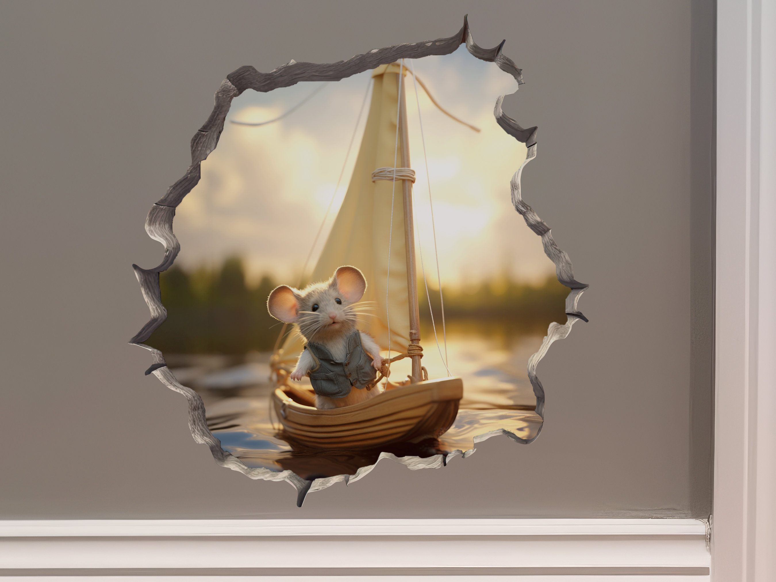 Mouse Hole Wall Decal