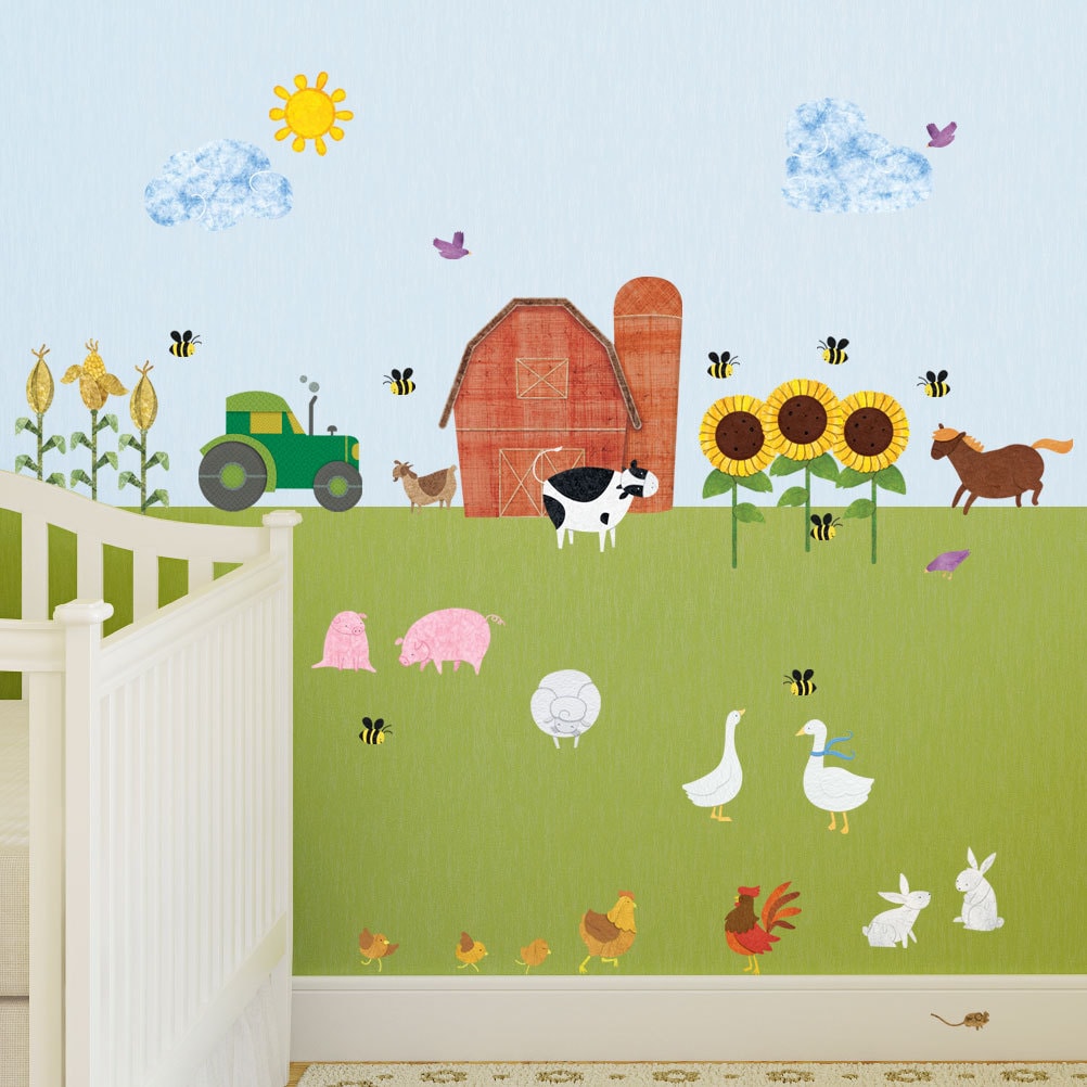 Farm Wall Sticker Set 38 Peel & Stick Farm Theme Decals for | Etsy