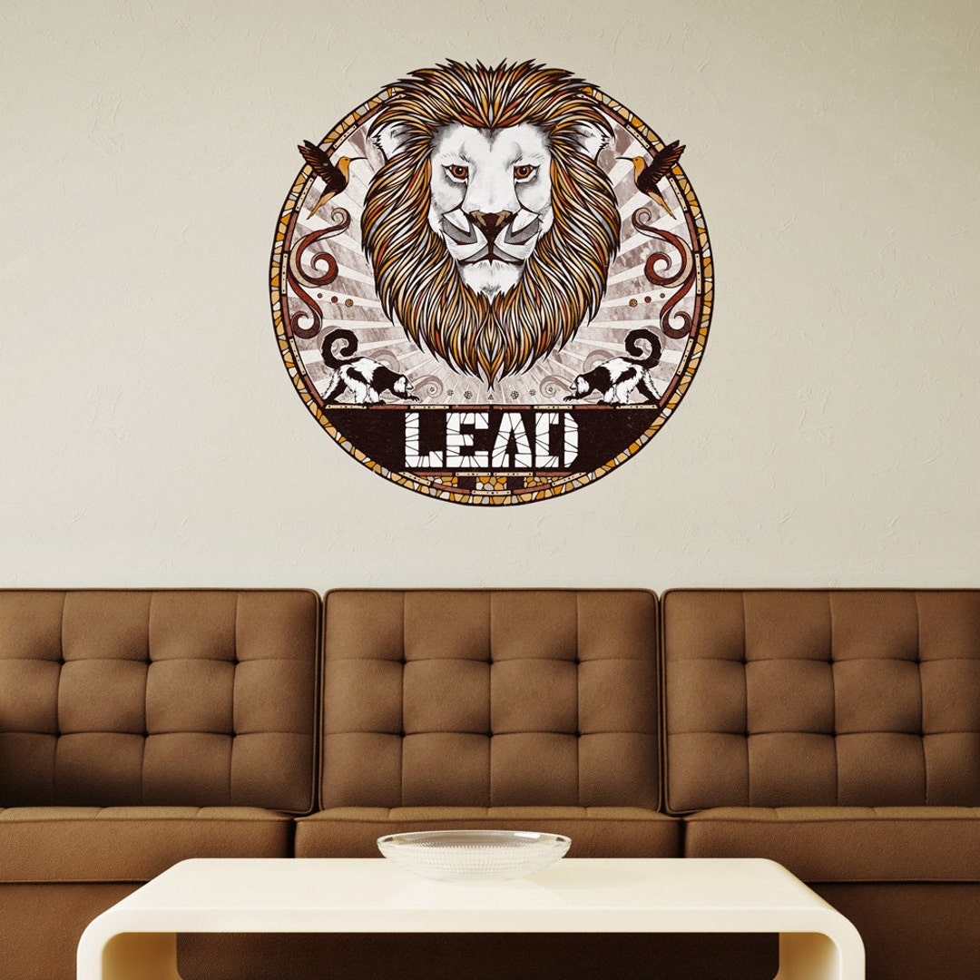 Lion Wall Sticker Decal Lead by Andreas Preis - Etsy