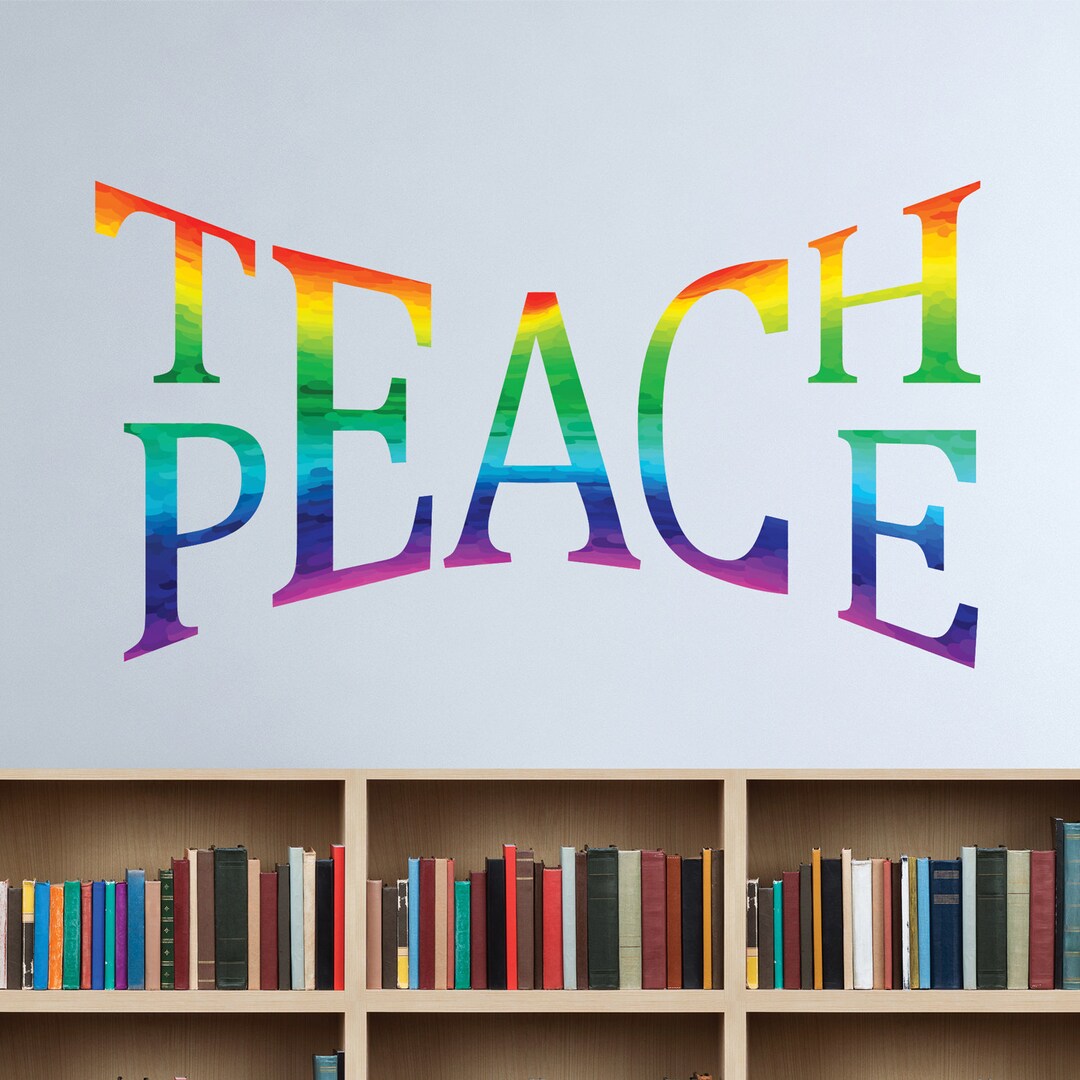 Teach Peace Wall Quote Decal - Etsy