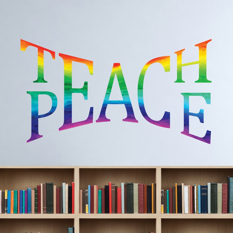 Teach Peace Wall Quote Decal - Etsy