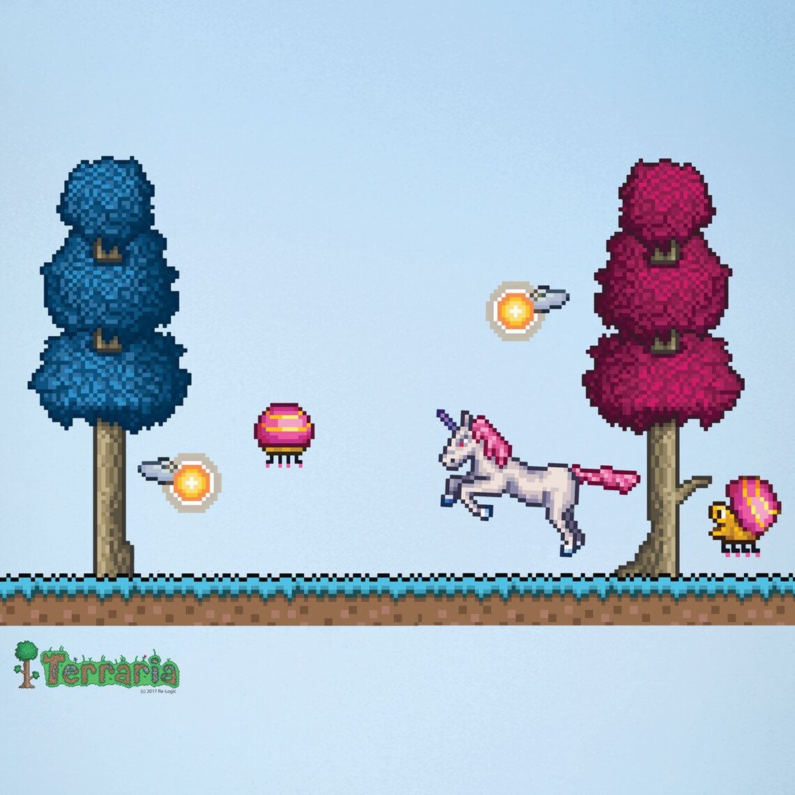 Terraria Hallow Biome Add-on Wall Decal Set Terraria Gift - Etsy