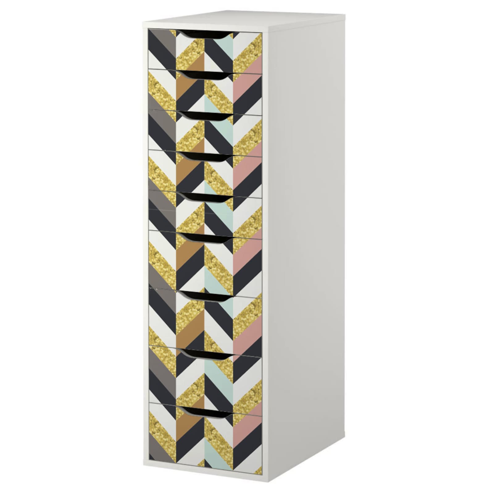 Herringbone Pattern Decal Set for IKEA Alex Drawer Unit (drawer Unit ...