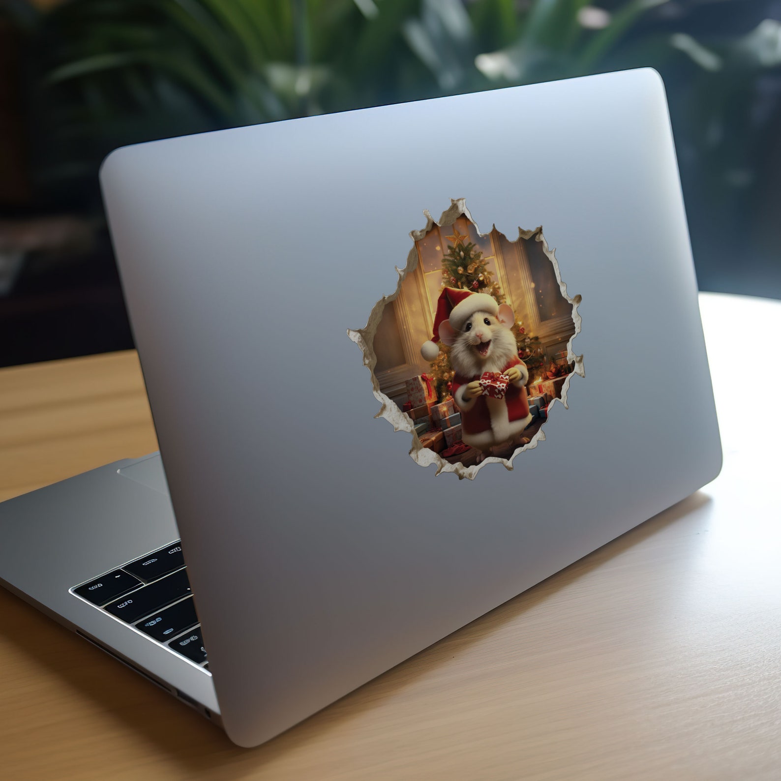 Santa Mouse in Mouse Hole Decal Mouse Hole 3D Wall Sticker - Etsy