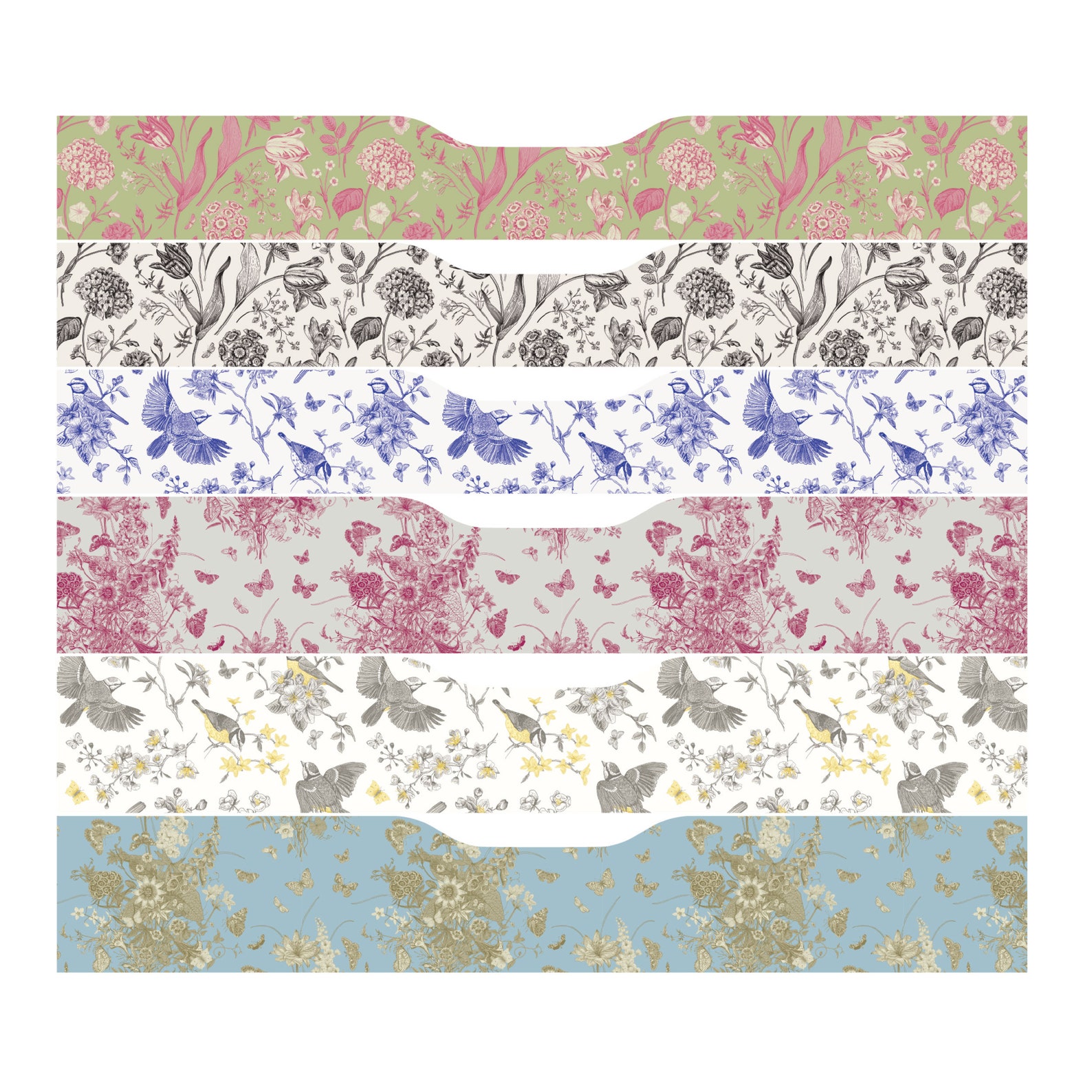 Birds & Butterflies Toile Pattern Decal Set for IKEA Alex | Etsy