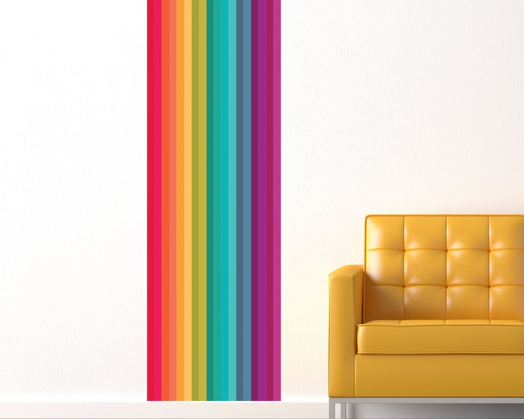 Rainbow Stripe Wall Decal (#1381-36) - Etsy