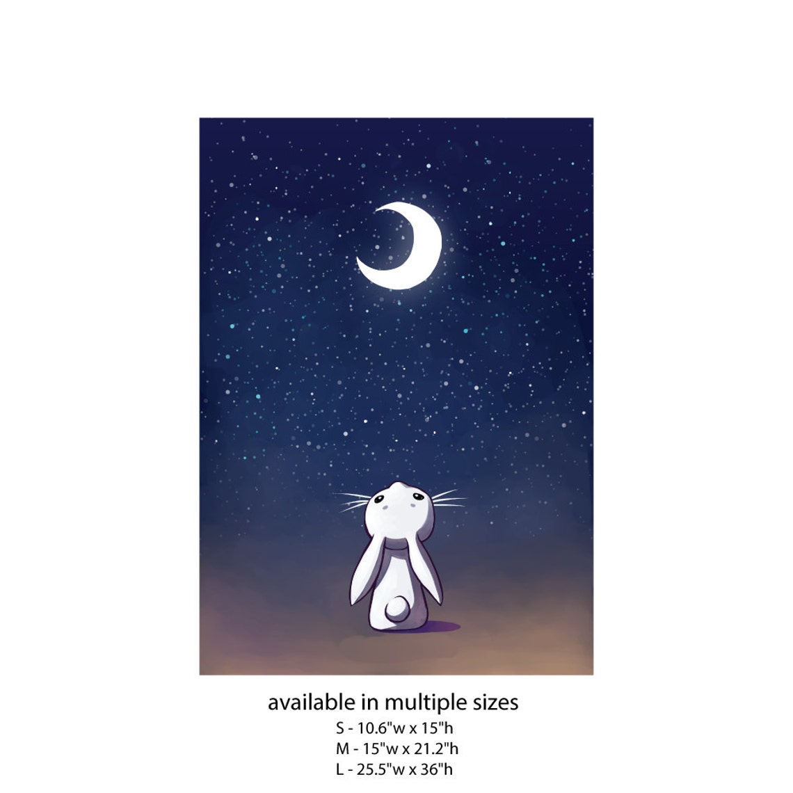 Anime Moon and Rabbit Wall Sticker Decal Moon Bunny by Indre - Etsy