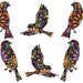 Bird Decals - Set of 6 Flying and Sitting Bird Wall Stickers in ...