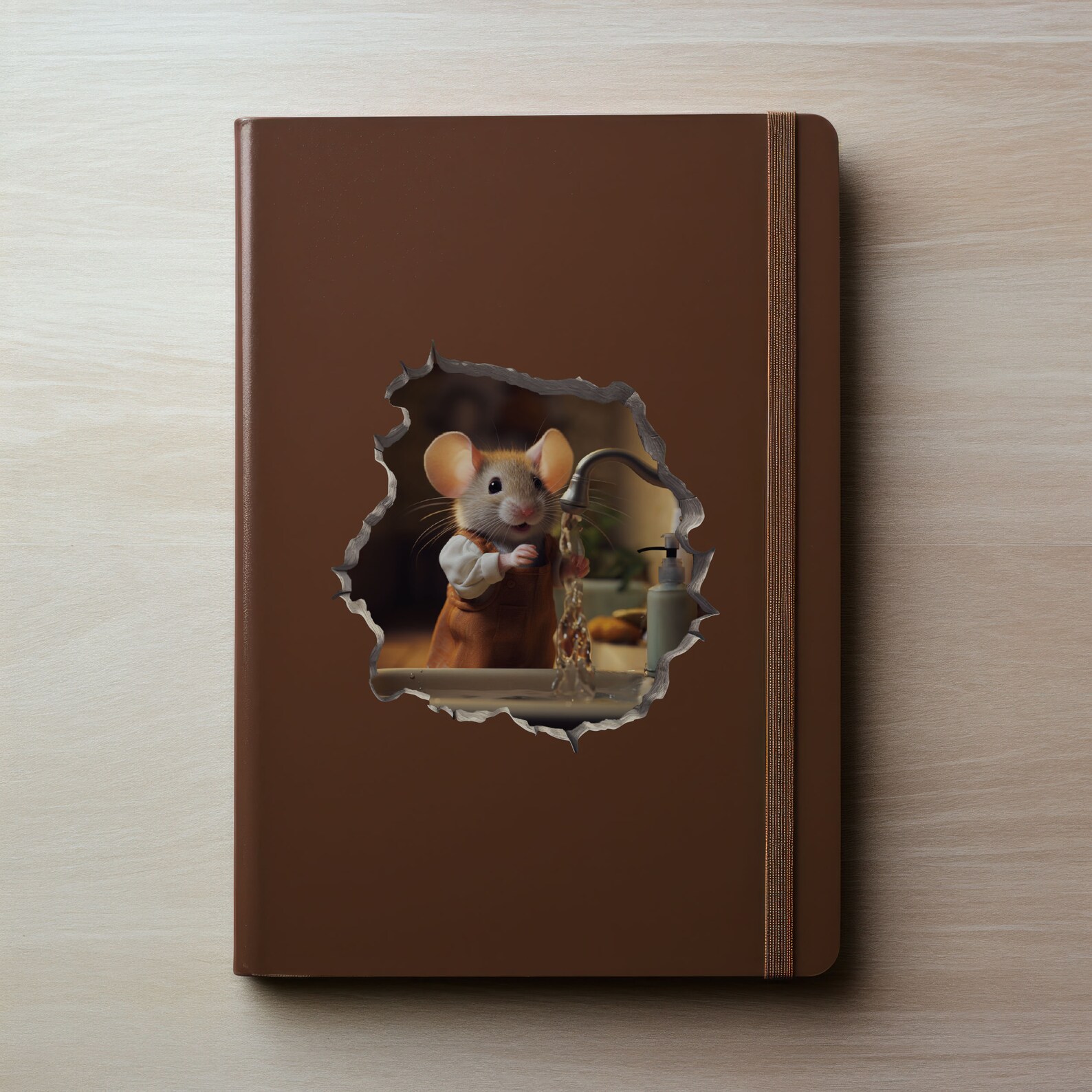 Hand Washing Mouse in Mouse Hole Decal - Etsy