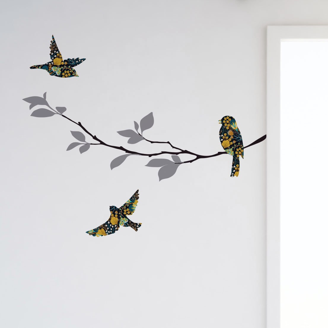 Bumper Stickers Paper Stickers, Labels & Tags Floral bird decal etna.com.pe