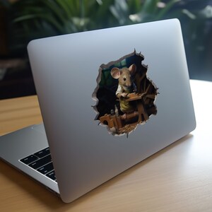 Woodworking Mouse in Mouse Hole Decal - Mouse Hole 3D Wall Sticker - Etsy