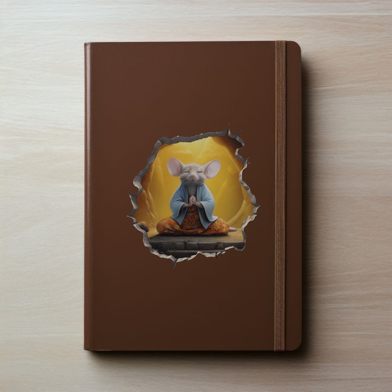 Meditating Mouse Hole Decal - Etsy
