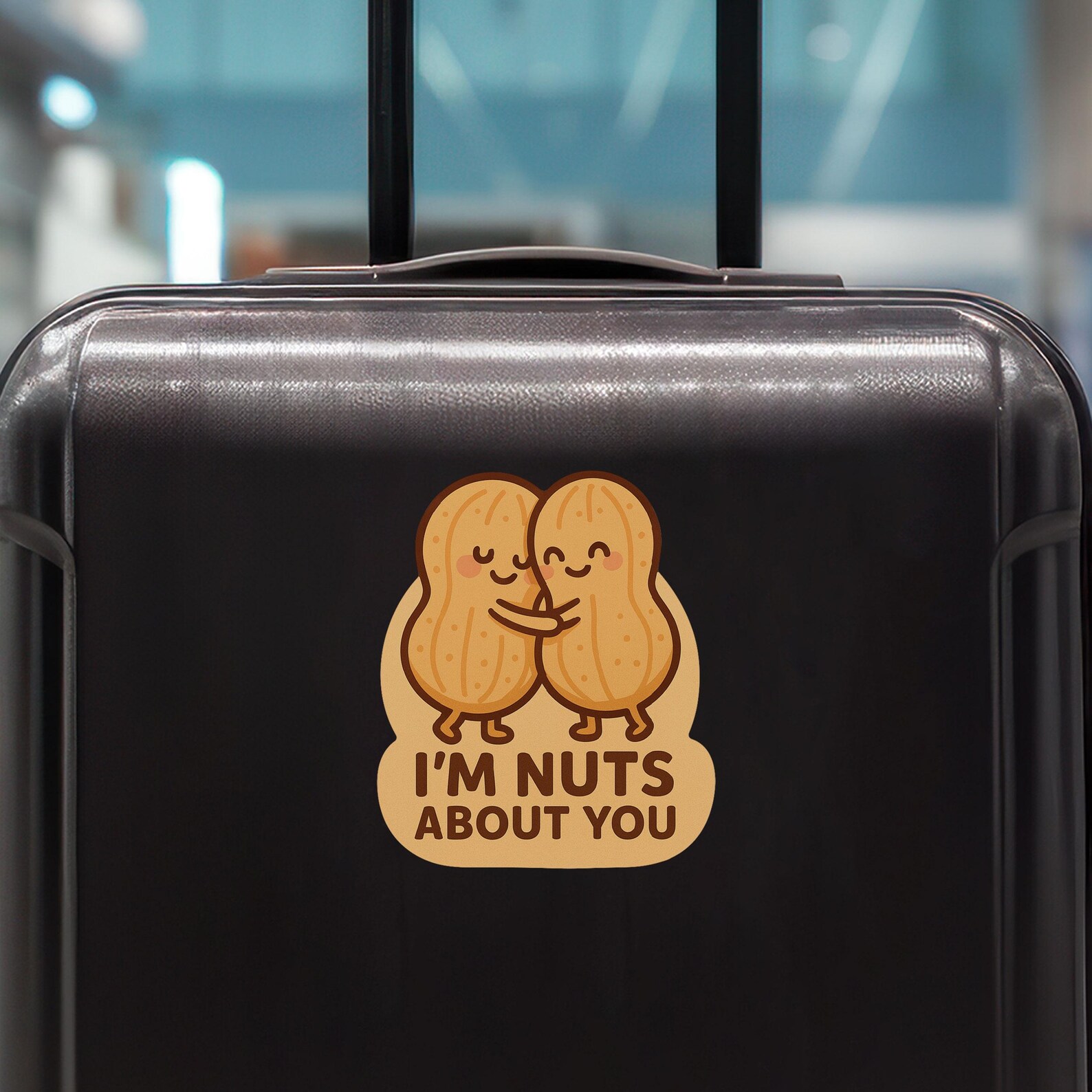 I'm Nuts About You – Cute Peanut Hug Pun Sticker – 4.8"w X 5.6"h Vinyl ...