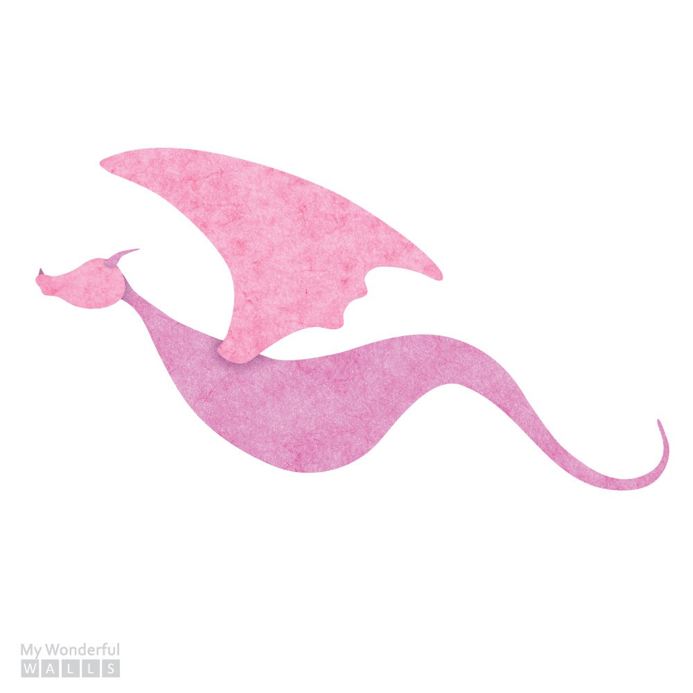 Pink Flying Dragon Wall Sticker for Girls Princess Decor - Etsy