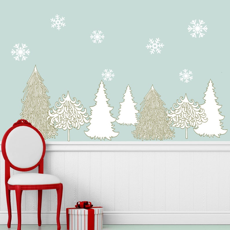 Winter Wonderland Decal Set Holiday Wall Decor Stickers - Etsy