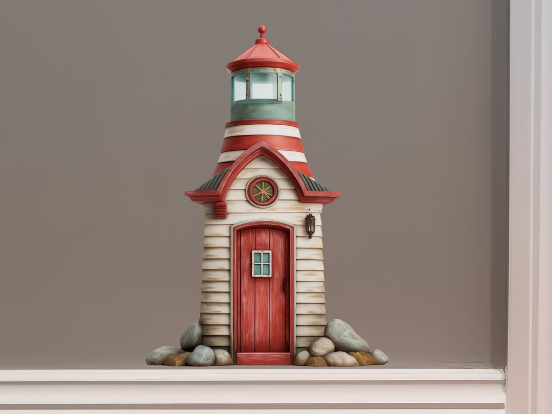 Lighthouse Door Ocean Beach House Decor - Fairy Door 3D Wall Sticker - Etsy