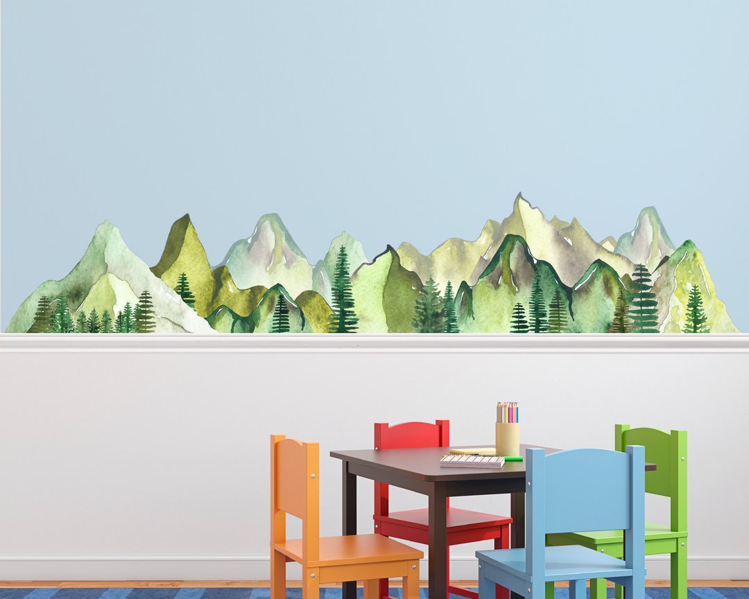 Mountain Range Wall Border Decal - Etsy