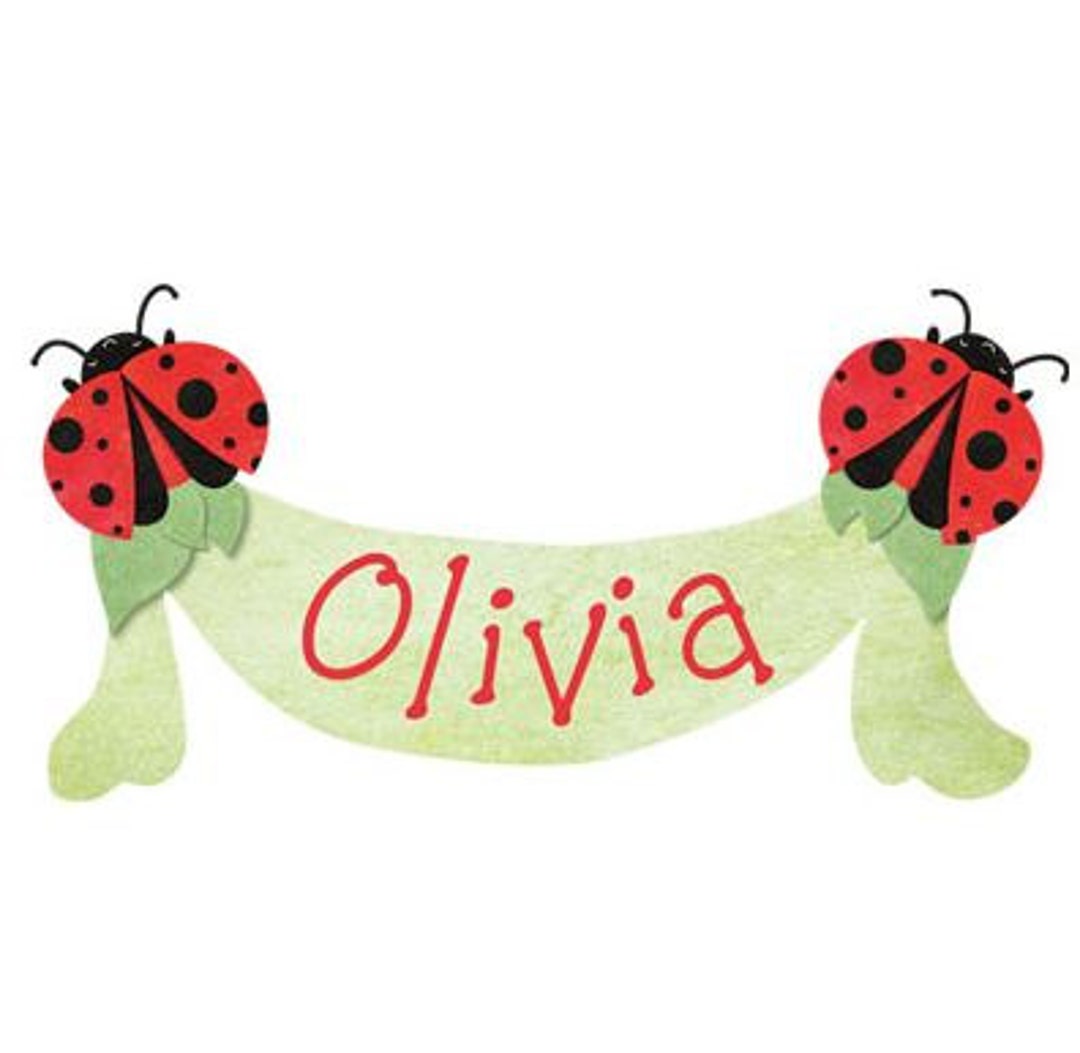 Personalize Ladybug Name Banner Wall Decal for Girls Room (stk1045) - Etsy