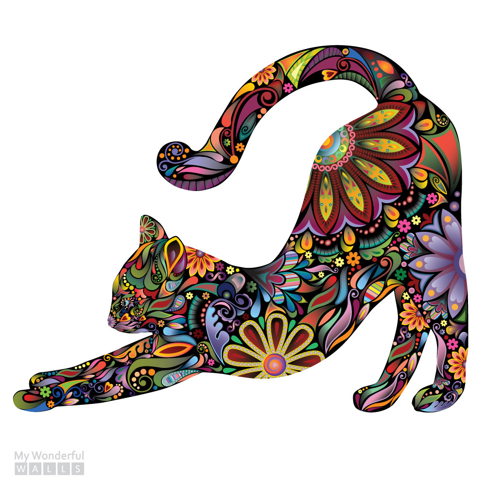 Cat Decals Set of 3 Cat Wall Stickers Peel and Stick | Etsy