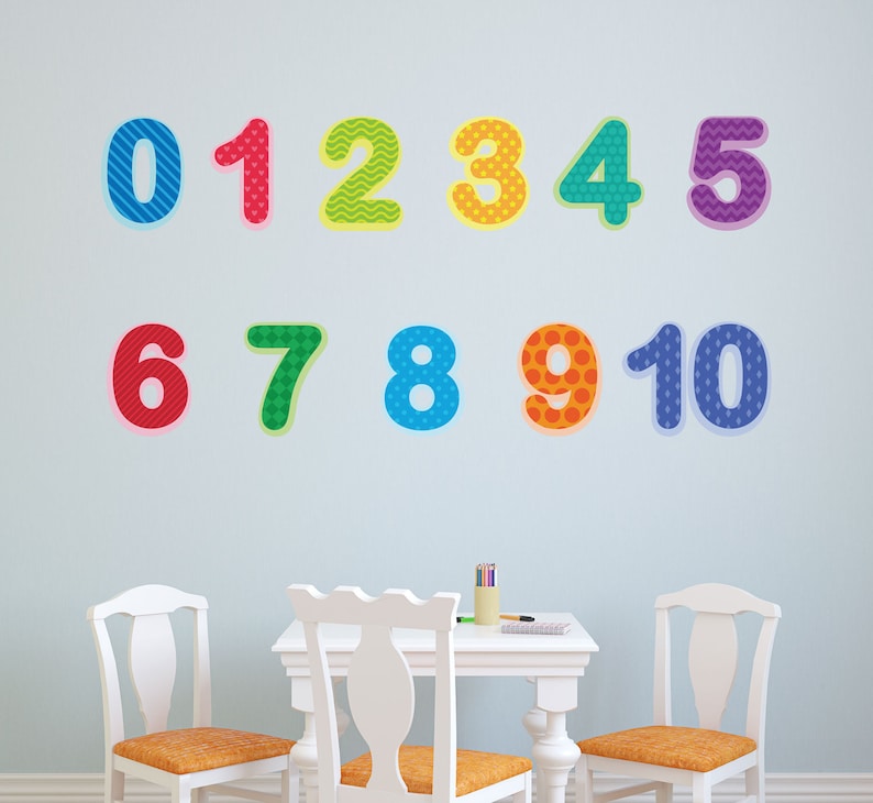 Preschool Number Decals 0-10, Baby and Toddler Number Wall Stickers ...