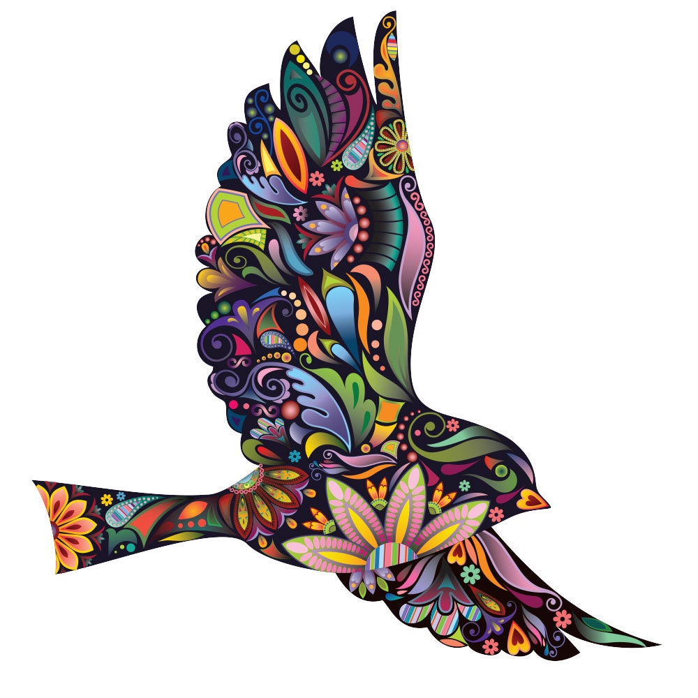Bird Decals - Set of 6 Flying and Sitting Bird Wall Stickers in ...