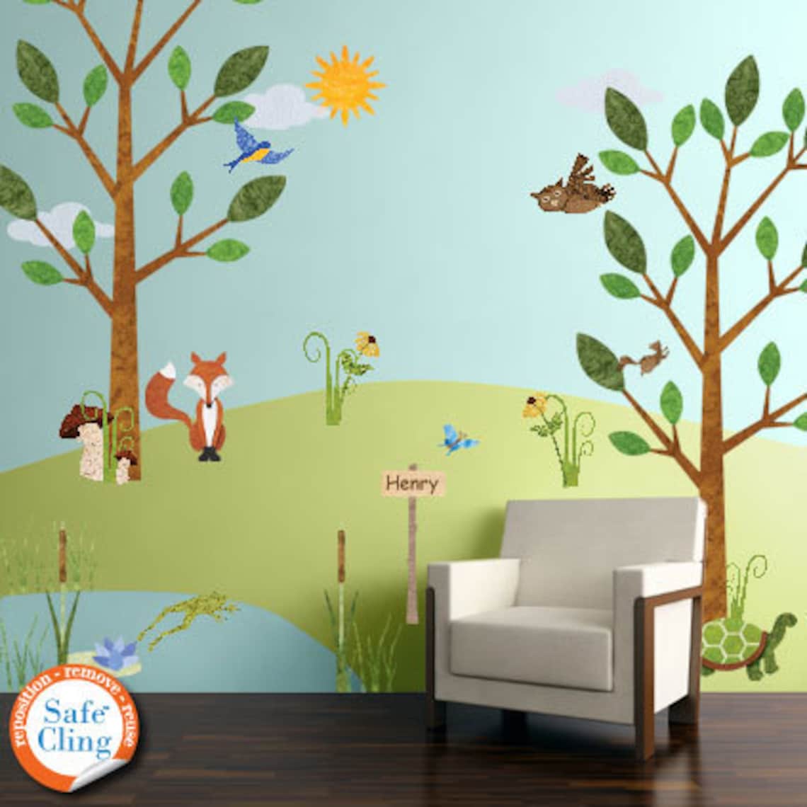 Personalized Forest Name Sign Wall Sticker for Kids Room (stk1041) - Etsy