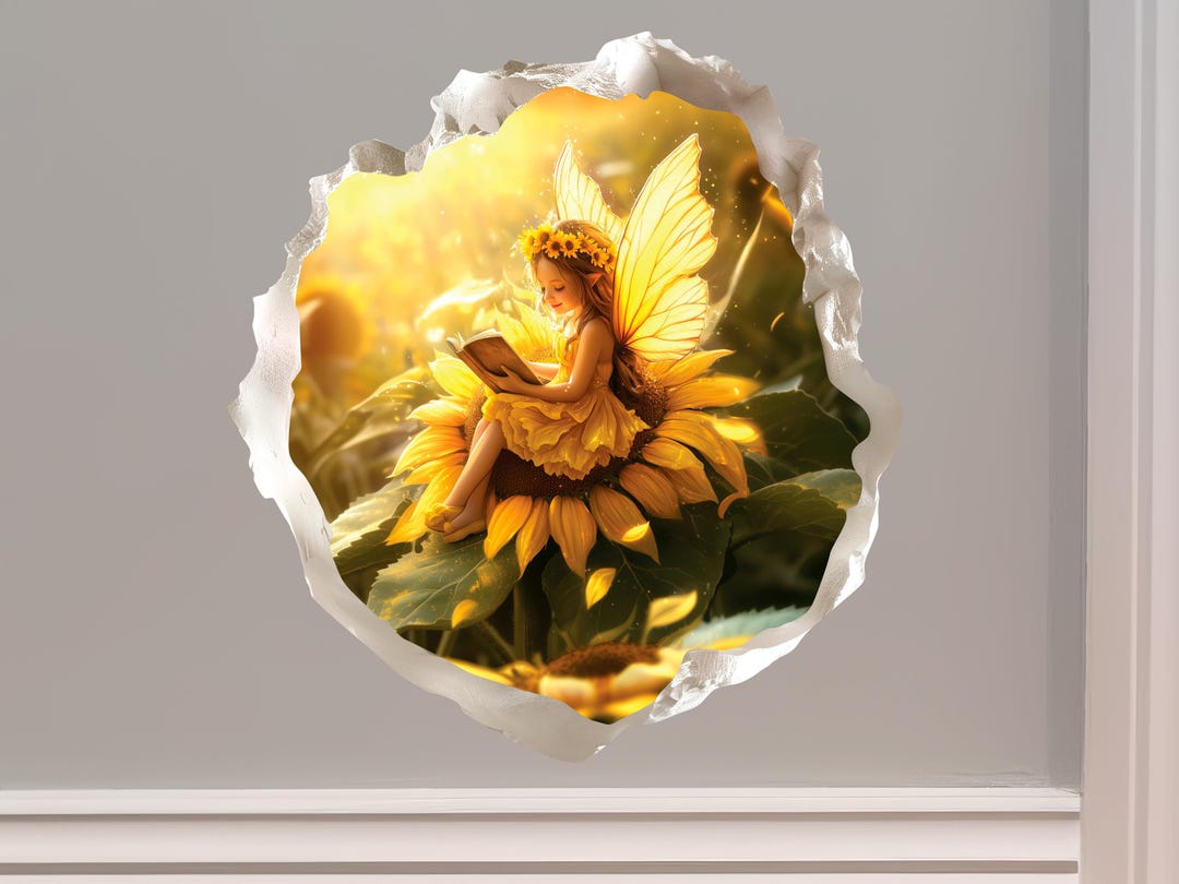 Reading Sunflower Fairy Portal Decal - Etsy