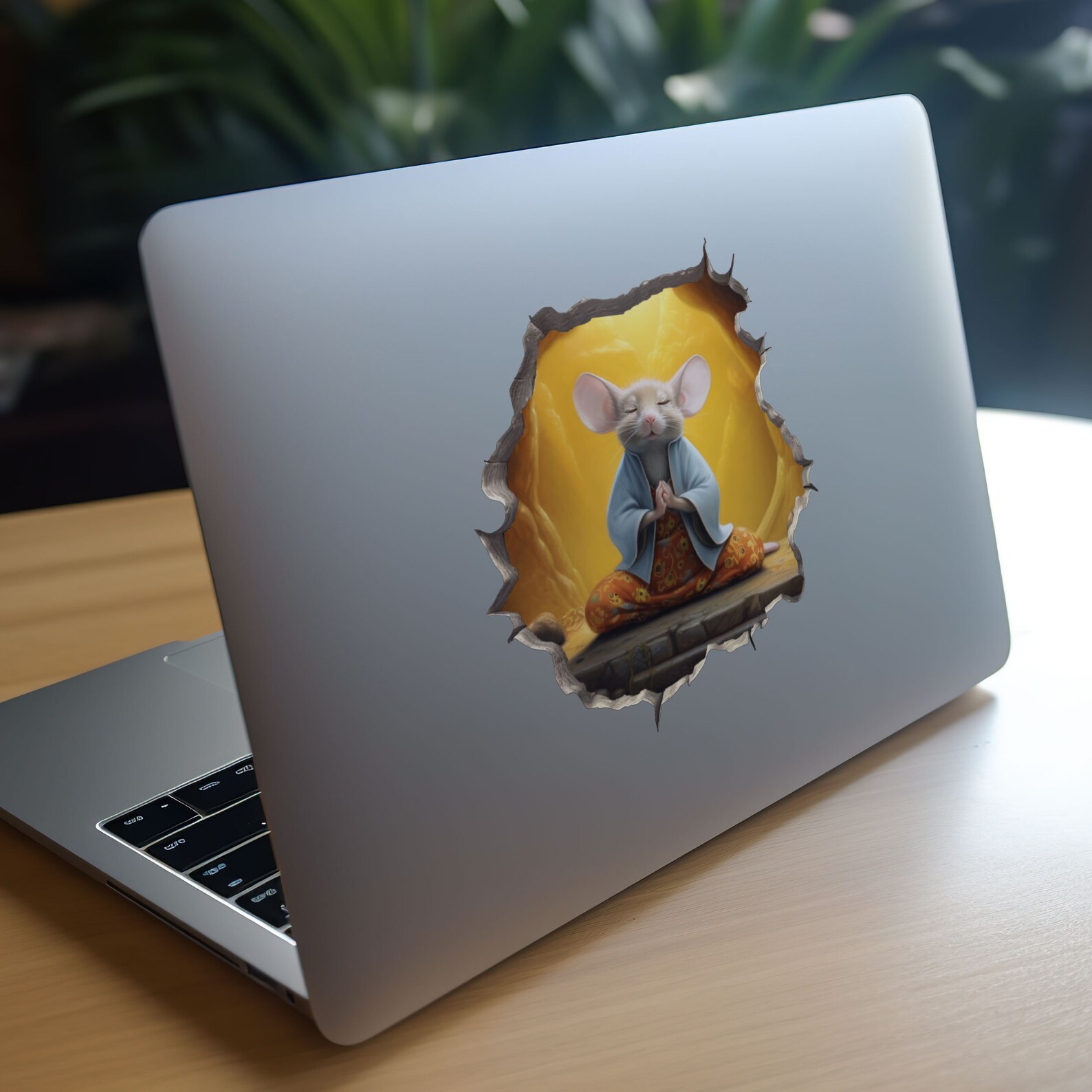 Meditating Mouse Hole Decal - Etsy