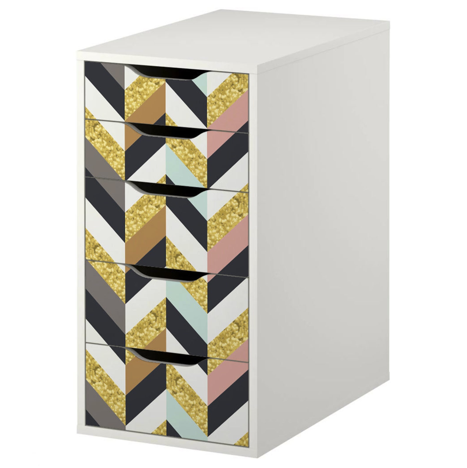 Herringbone Pattern Decal Set for IKEA Alex Drawer Unit (drawer Unit ...