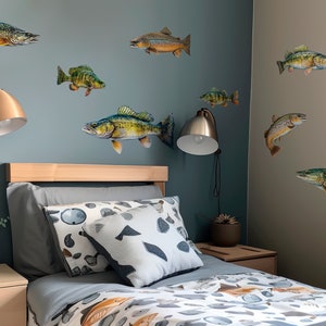 Fish Wall Decals - Brown Trout, Walleye, Yellow Perch, Northern Pike ...