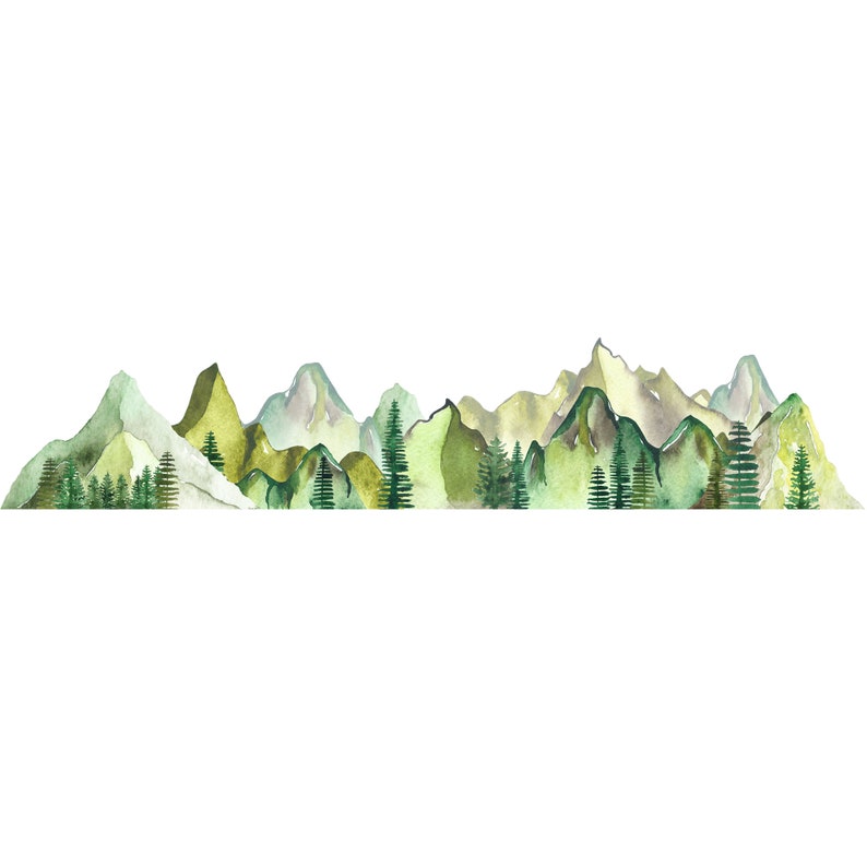 Mountain Range Wall Border Decal - Etsy