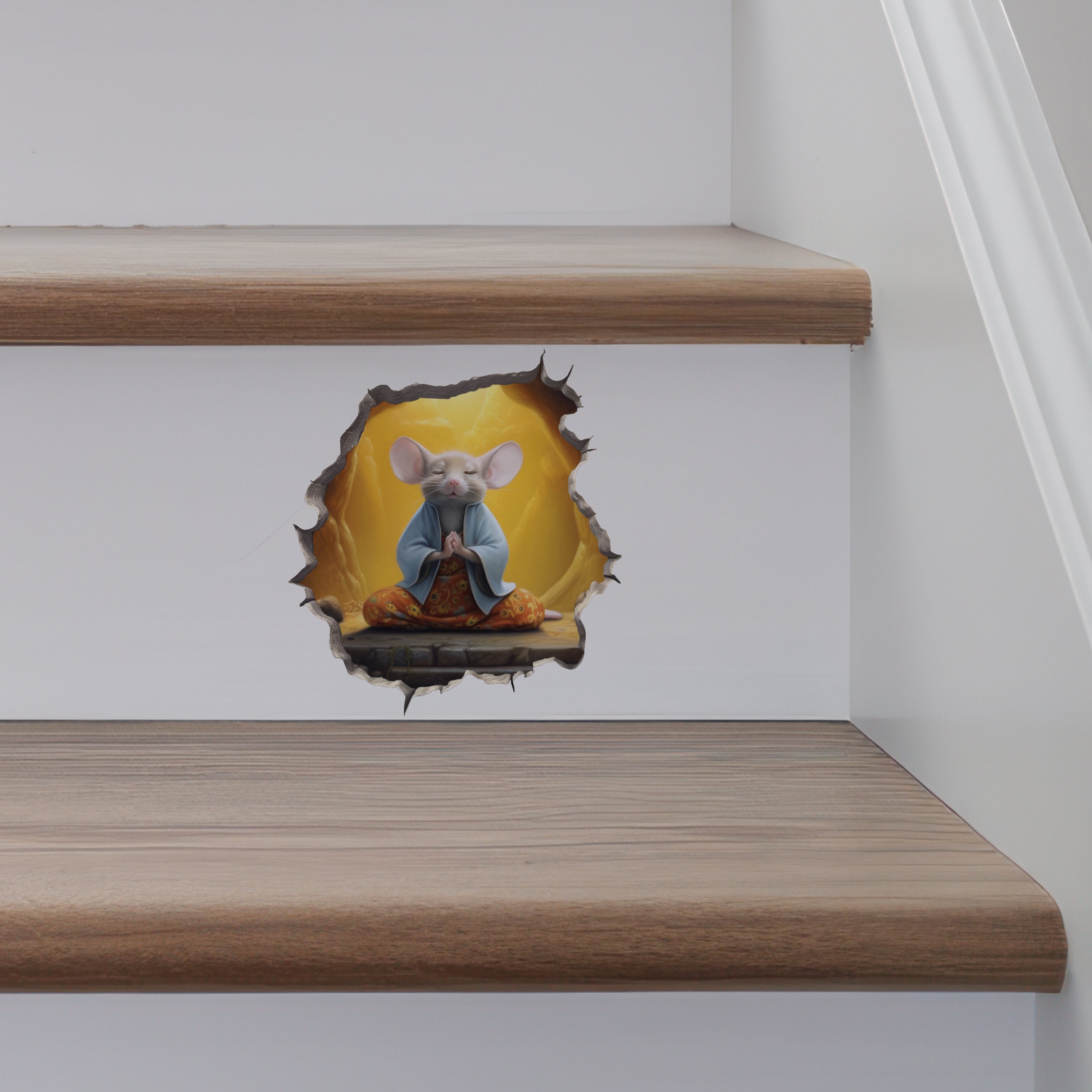 Meditating Mouse Hole Decal - Etsy