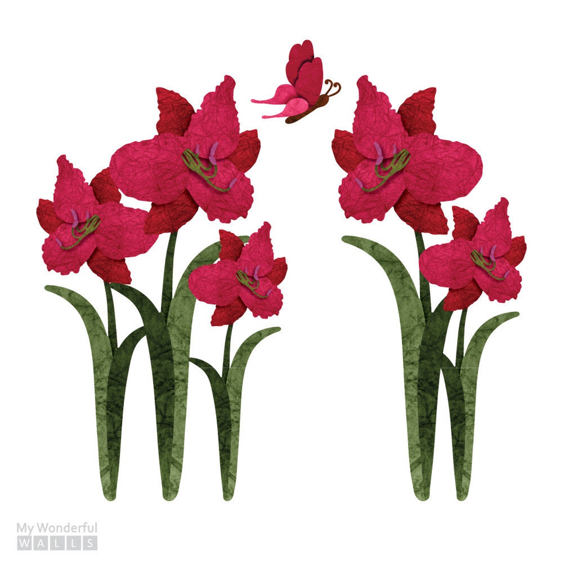 Lily Flower Wall Sticker Set of 5 Decals and 1 Butterfly - Etsy