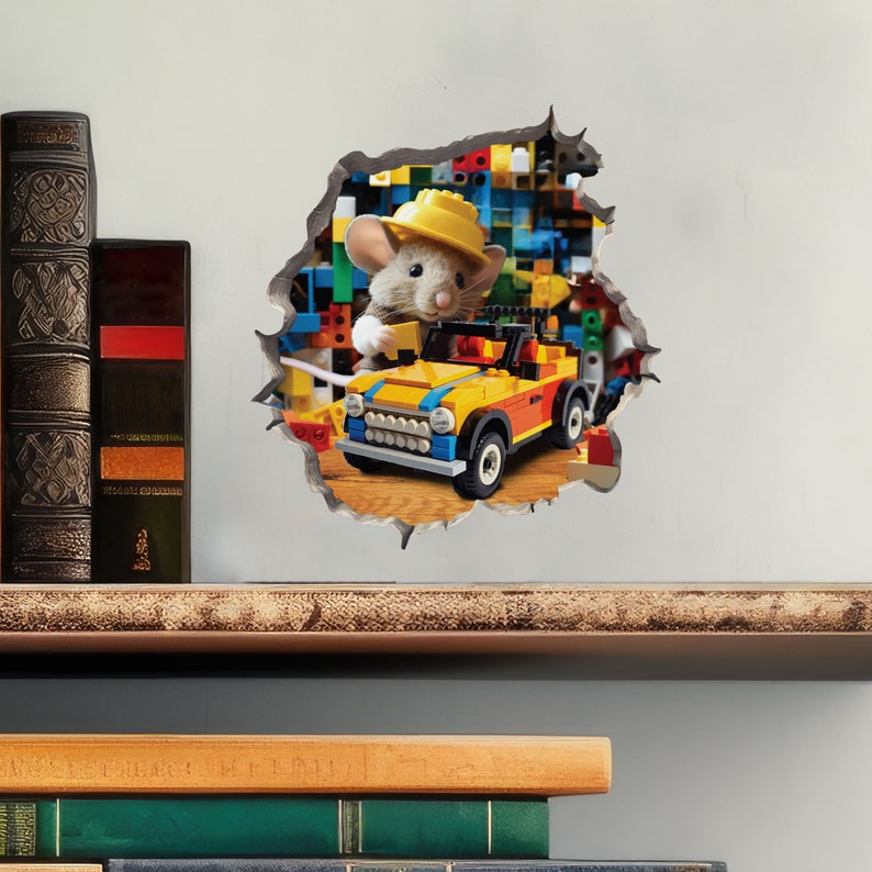 Building Blocks Mouse Hole Decal - Etsy