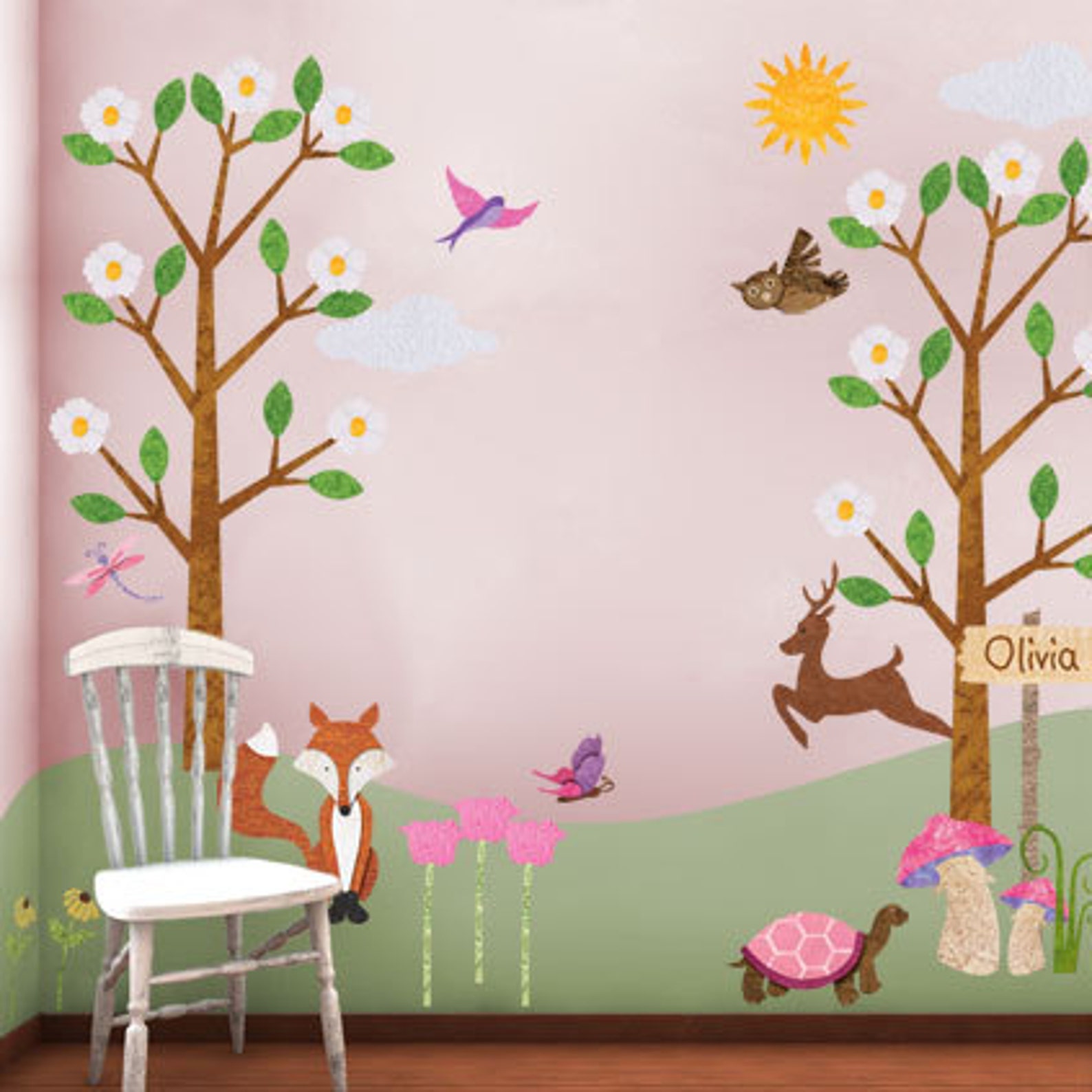 Personalized Forest Name Sign Wall Sticker for Kids Room - Etsy
