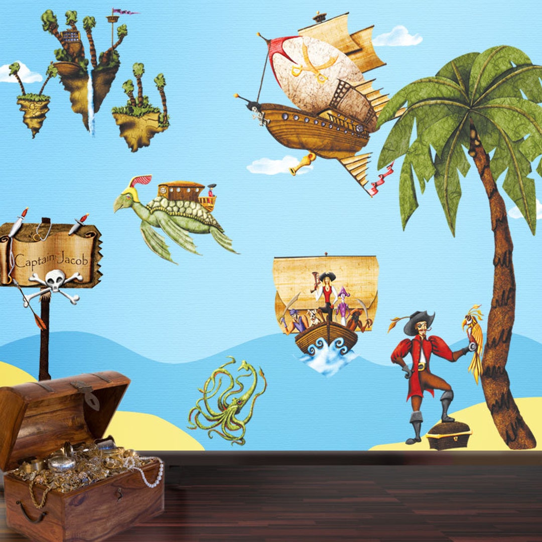Pirate Wall Stickers Decals for Boys Pirate Bedroom - Etsy