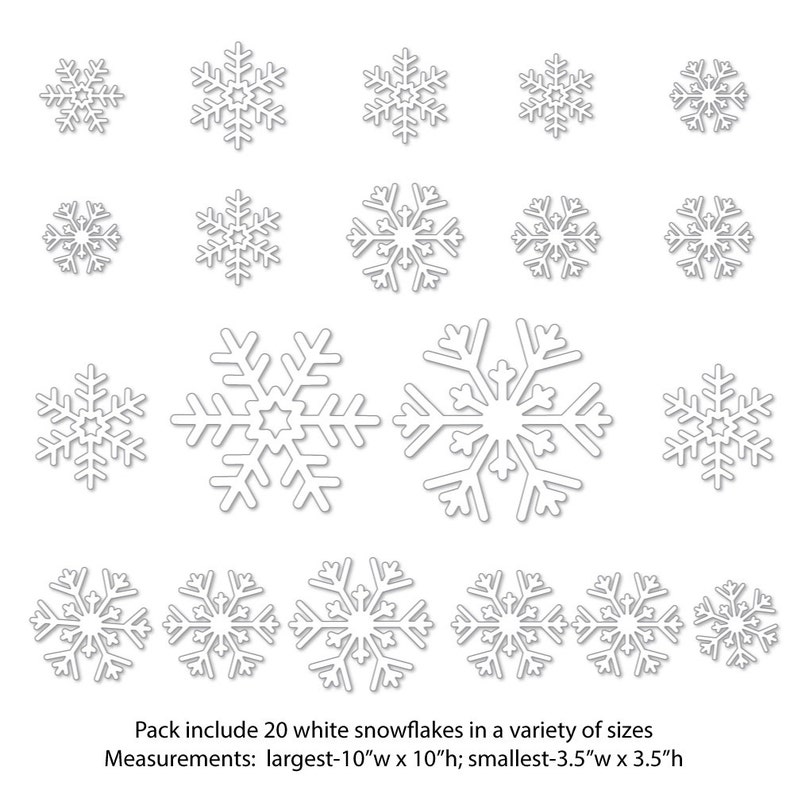 Snowflake Decal Sticker Variety Pack - Winter Holiday Decor (510-17) - Etsy