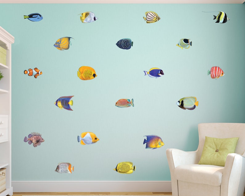 Tropical Fish Decals Set of 21 - Etsy