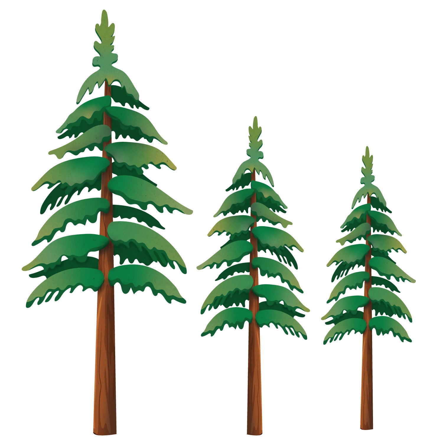Pine Tree Wall Decals - Set of 3 - Etsy