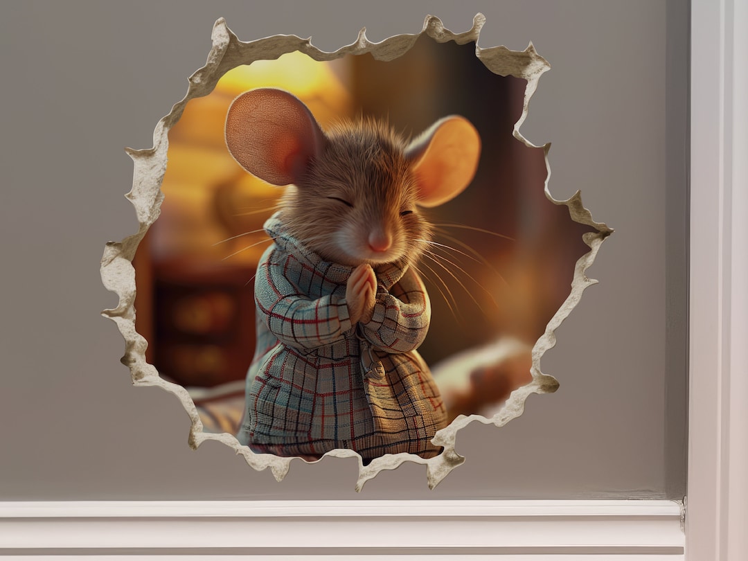 Praying Mouse Hole Decal - Etsy