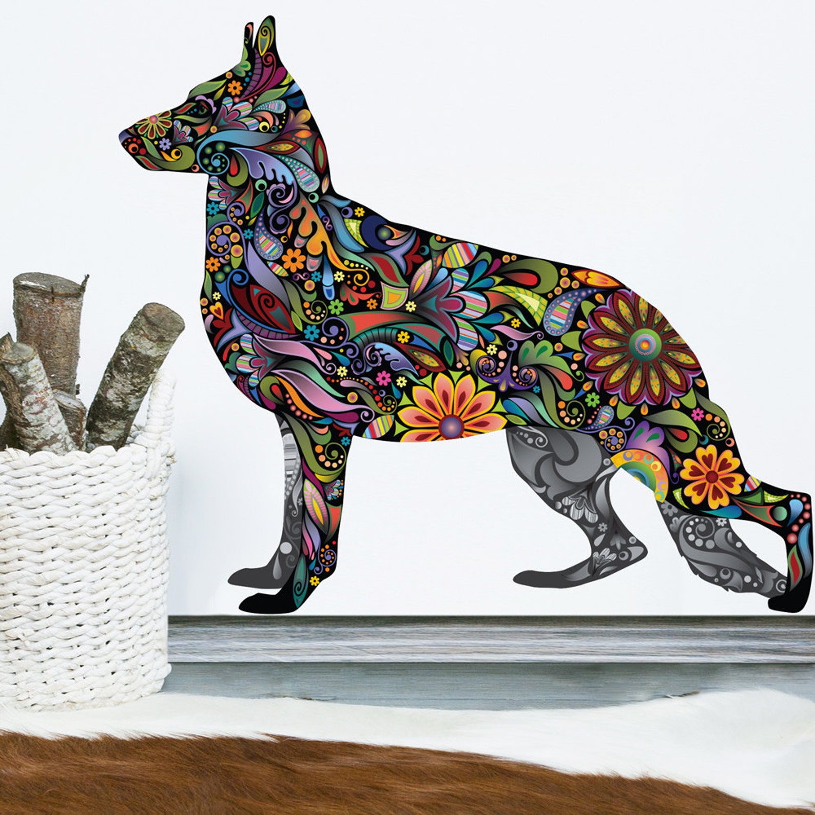 German Shepherd Dog Decal Wall Sticker - Etsy