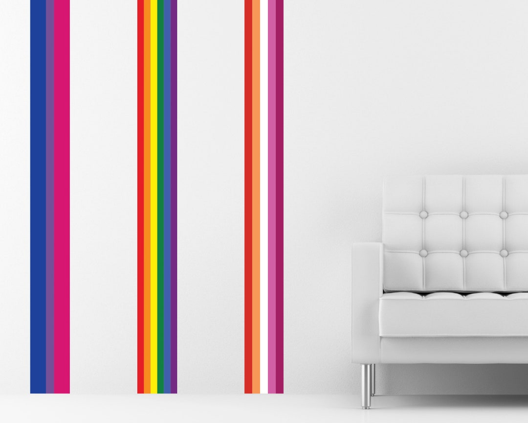 Pride Stripe Wall Decal Collection - LGBTQ+ Pride Decor - Etsy