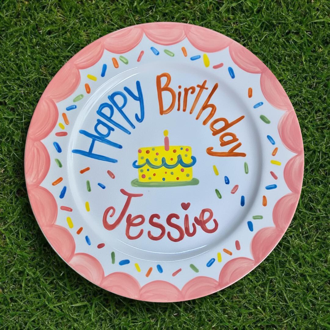 Personalized Birthday Plate – Hand Painted Ceramic Plate With Colorful ...