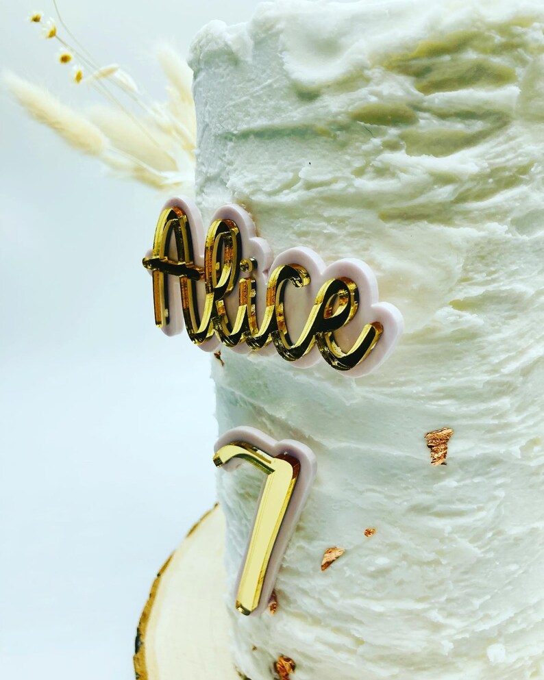 Cake Charm, Name and Age Cake Charm, Custom Cake Charm, Acrylic, Double ...