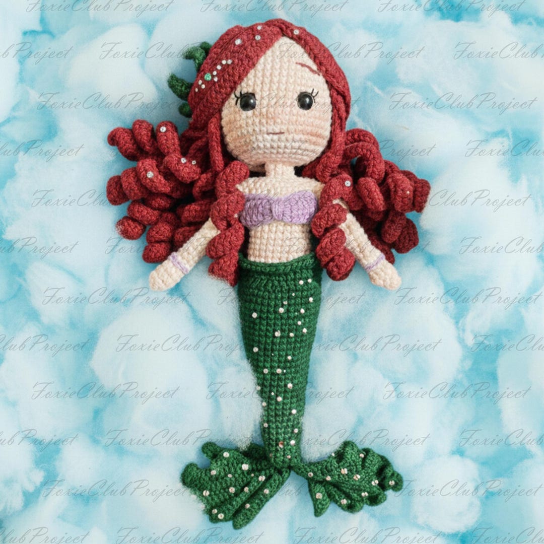 Inspired Little Mermaid Stuffed Crochet Dolls, Fairy Tales Ariel ...