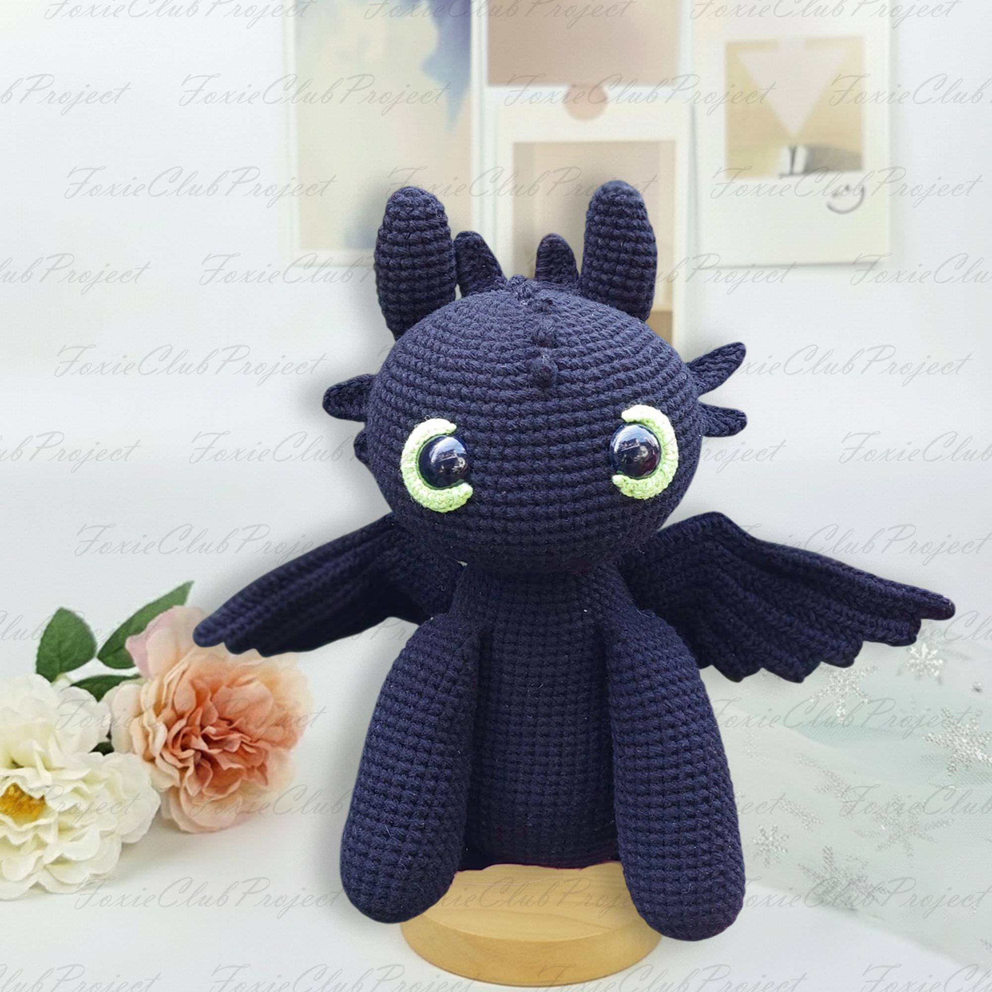 Dragon Handmade Toothless Crochet Doll, Dragon Inspired Fairytales ...