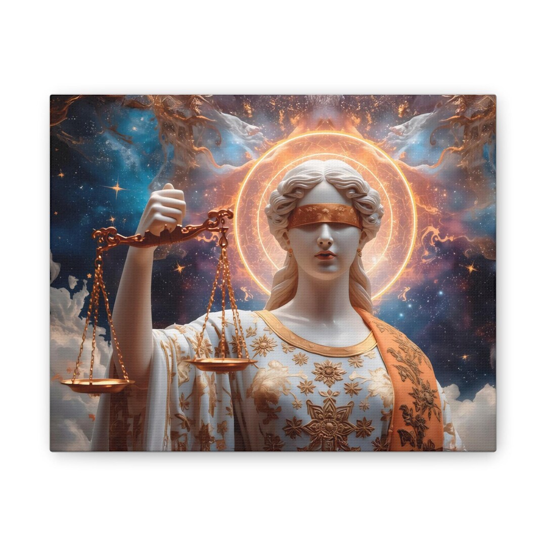 Libra Justice Goddess Matte Poster | Celestial Scales Art | Harmony ...