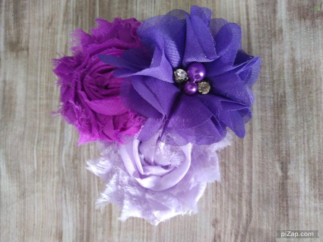 4 Inch Purple Flower Brooch Fabric Flower Brooch Womens Brooch Girl
