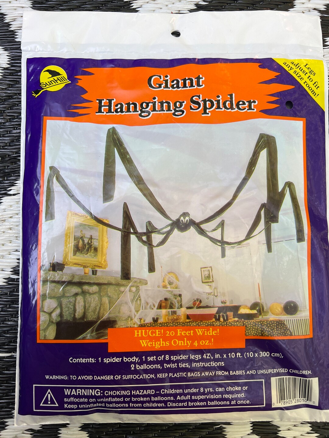 Vintage Halloween Giant Hanging Spider Decoration 90s Indoor / Outdoor ...