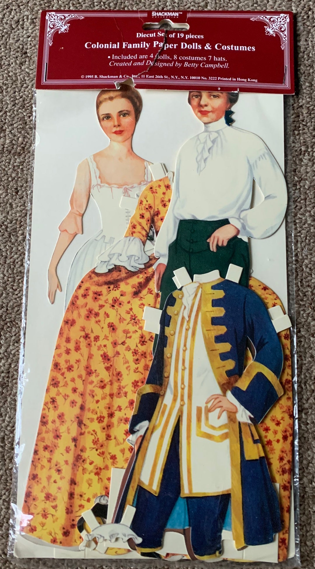 Vintage Colonial Family Paper Dolls Por Shackman Circa 1995 / Deadstock ...